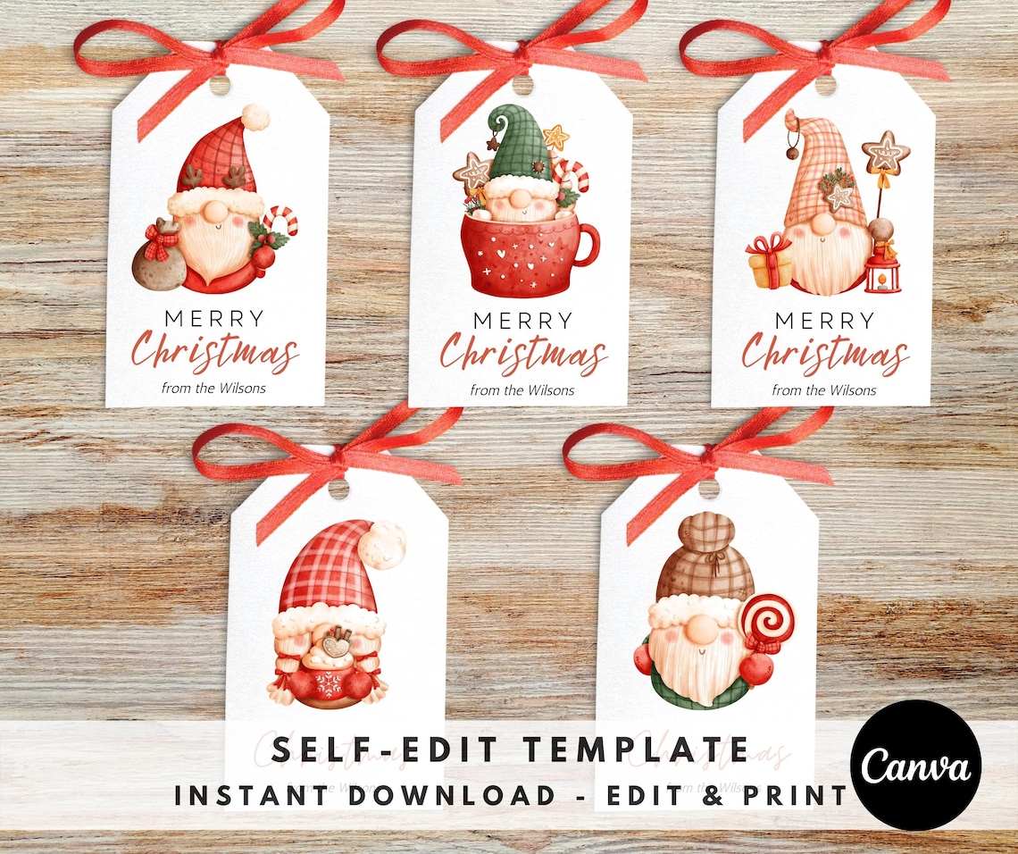 EDITABLE Christmas Gift Tag Holiday Gift Tag Template With - Etsy