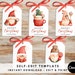 EDITABLE Christmas Gift Tag, Cute Cartoon Holiday Gift Tag Template ...