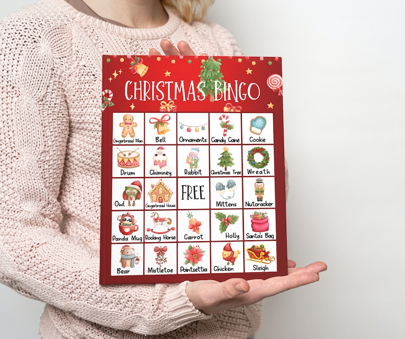 Printable Christmas Bingo Game 50 Unique Bingo Cards - Etsy