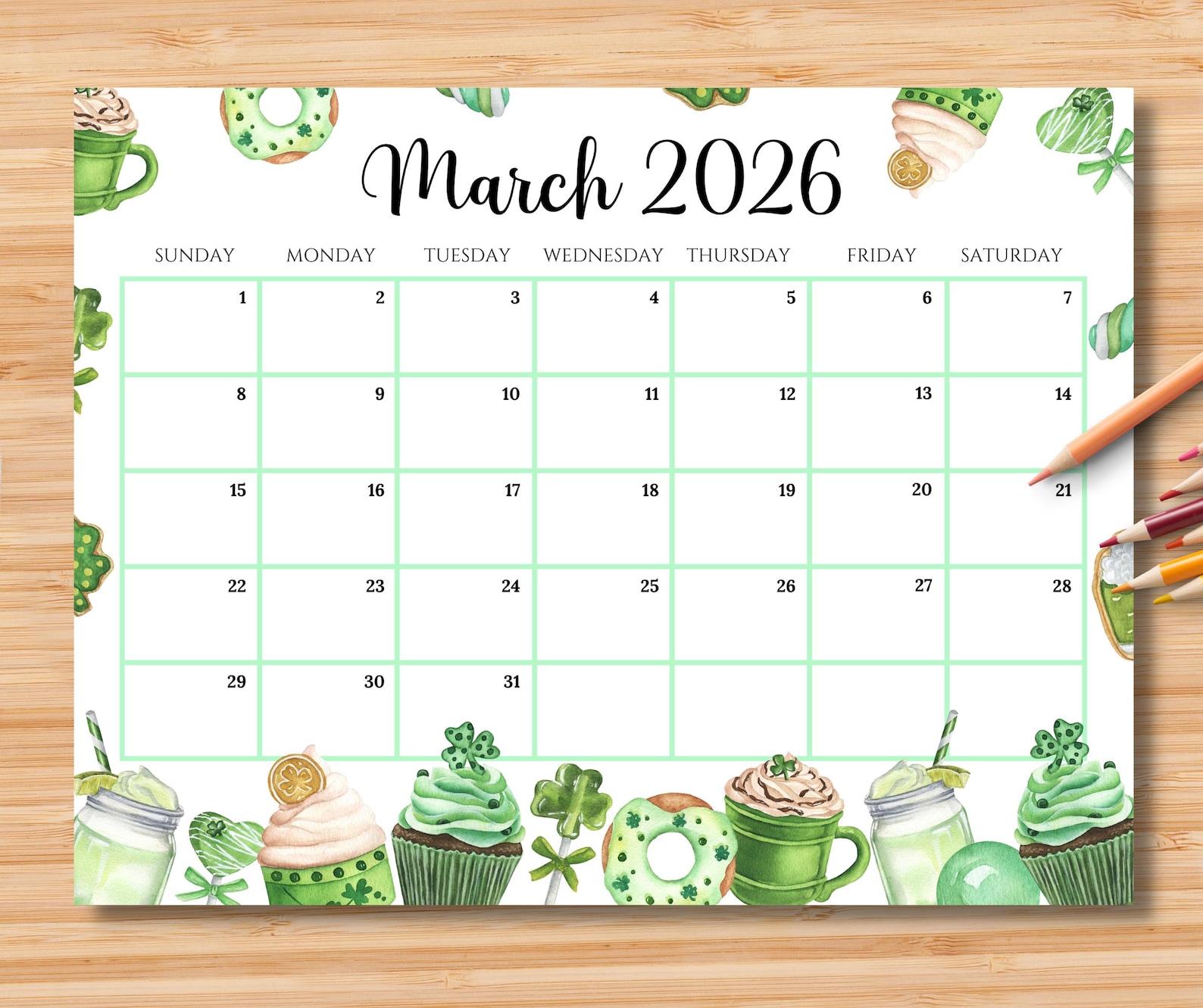 Editable March 2026 Calendar | Monthly Planner Printable PDF | School ...
