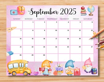 EDITABLE September 2024 Calendar, Back to School Planner With Cute Bees ...