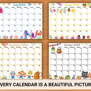 EDITABLE School Calendar 2024-2025 From July to June, Back to School ...