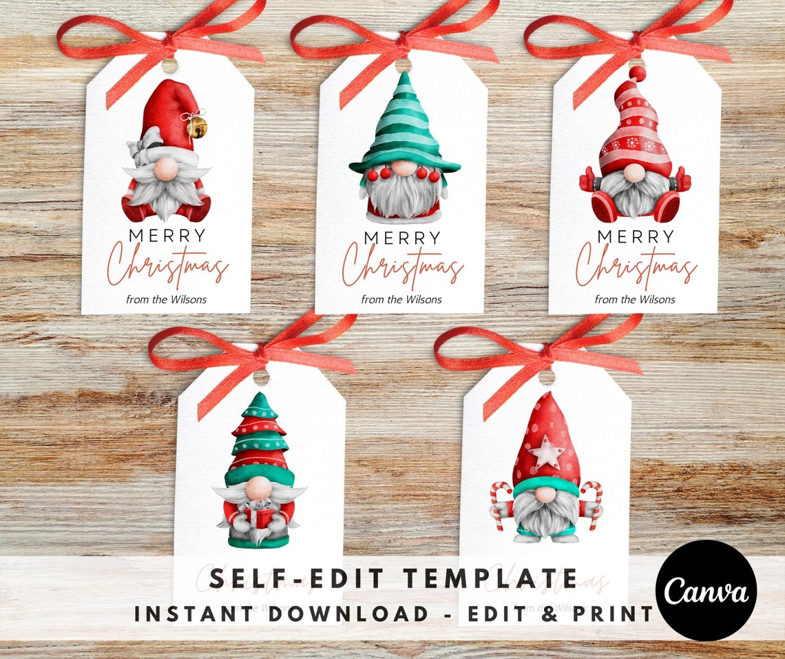 EDITABLE Christmas Gift Tag Holiday Gift Tag Template With - Etsy