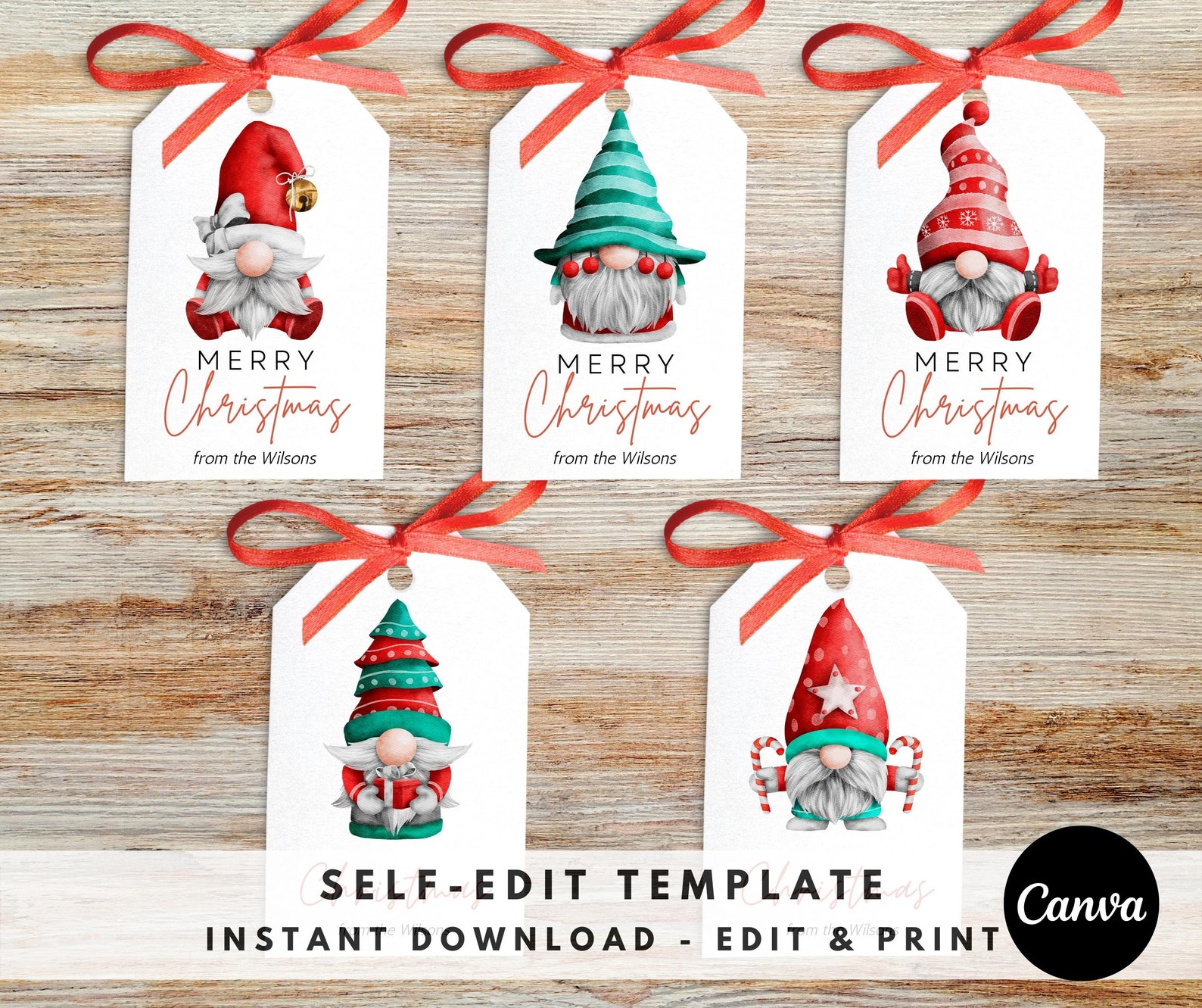 EDITABLE Christmas Gift Tag Holiday Gift Tag Template With - Etsy