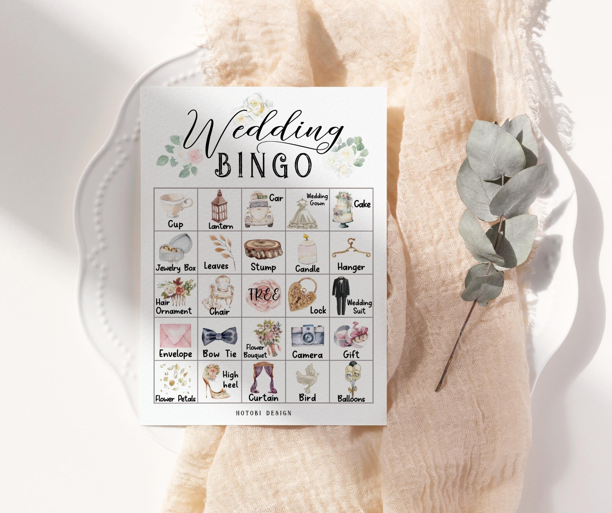 Wedding Bingo Cards 50 Unique Bingo Cards W/labels Printable - Etsy UK