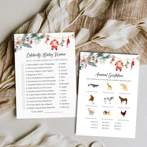Santa Baby Shower Game Bundle, Christmas Baby Shower Game Package ...