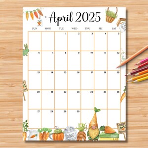 EDITABLE April 2025 Calendar (vertical / Portrait), Easter Day Planner ...