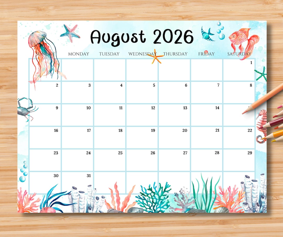 Editable August 2026 Calendar | Monthly Planner Printable PDF | School ...