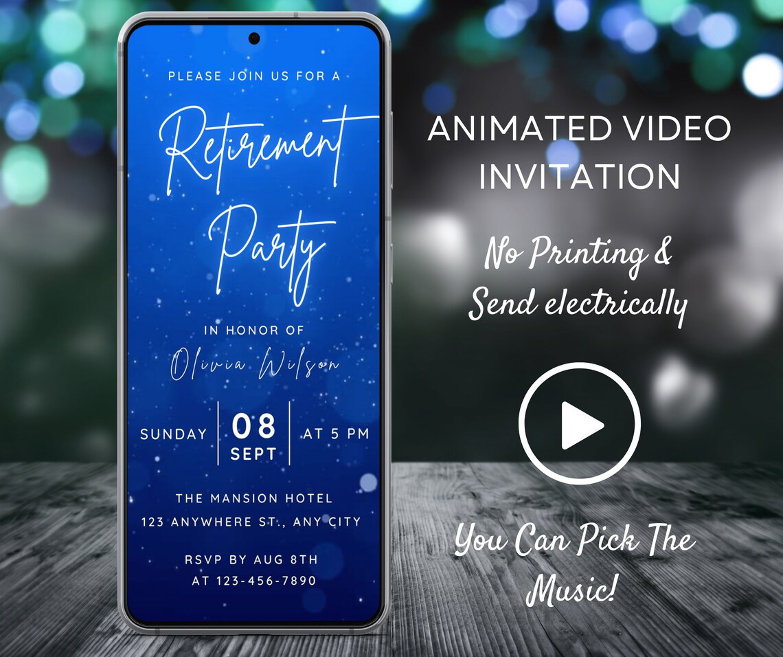 Retirement Party Invitation Animated Retirement Video Invite - Etsy
