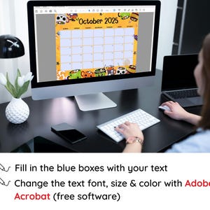 EDITABLE October 2025 Calendar, Spooky Halloween Desserts, Cute ...