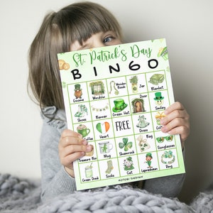 St Patrick's Day Bingo Game, 50 Unique Bingo Cards W/labels, St Patrick ...