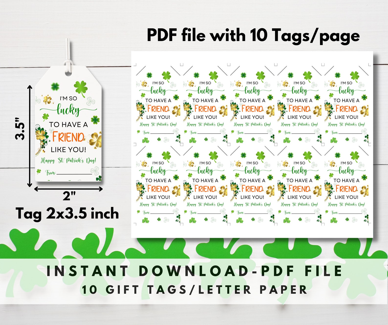 Printable St. Patrick's Day Gift Tag Happy St - Etsy