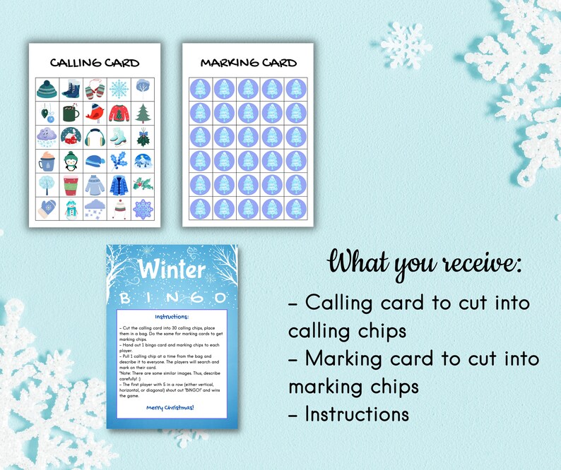 Printable Winter Bingo 30 Unique Bingo Cards Winter | Etsy