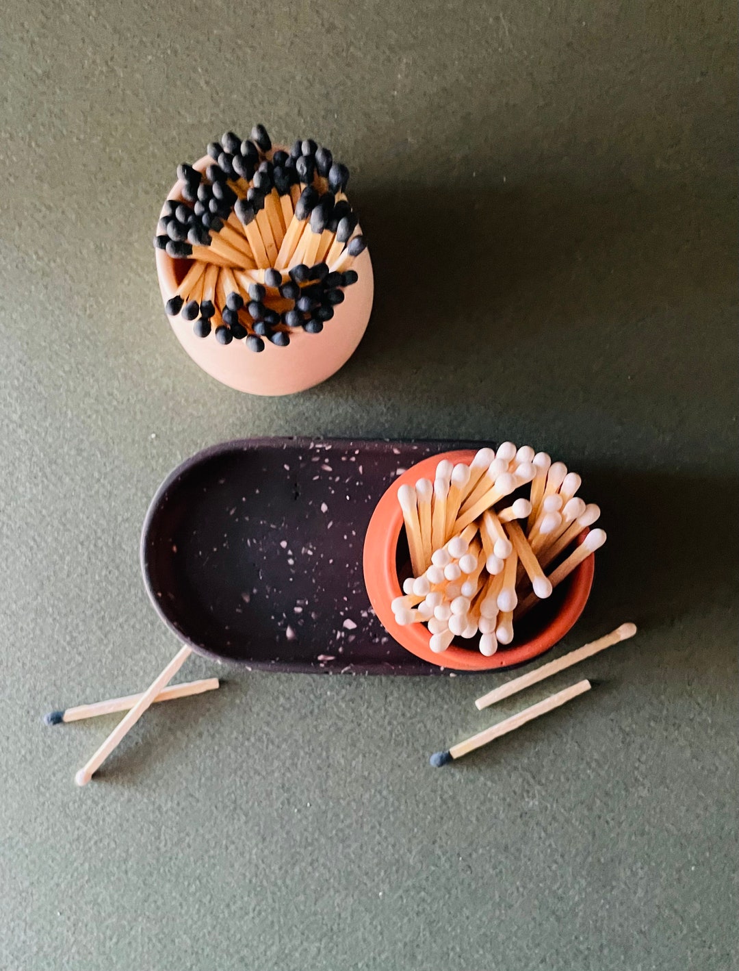 Matchstick Holder Set Matches Match Tray Jesomite Decor Concrete Match ...