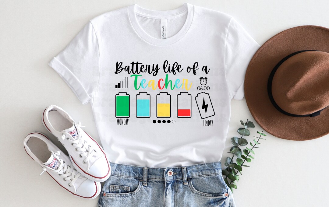 Battery Life of A Teacher| PNG| Digitial Design| Instant Download ...