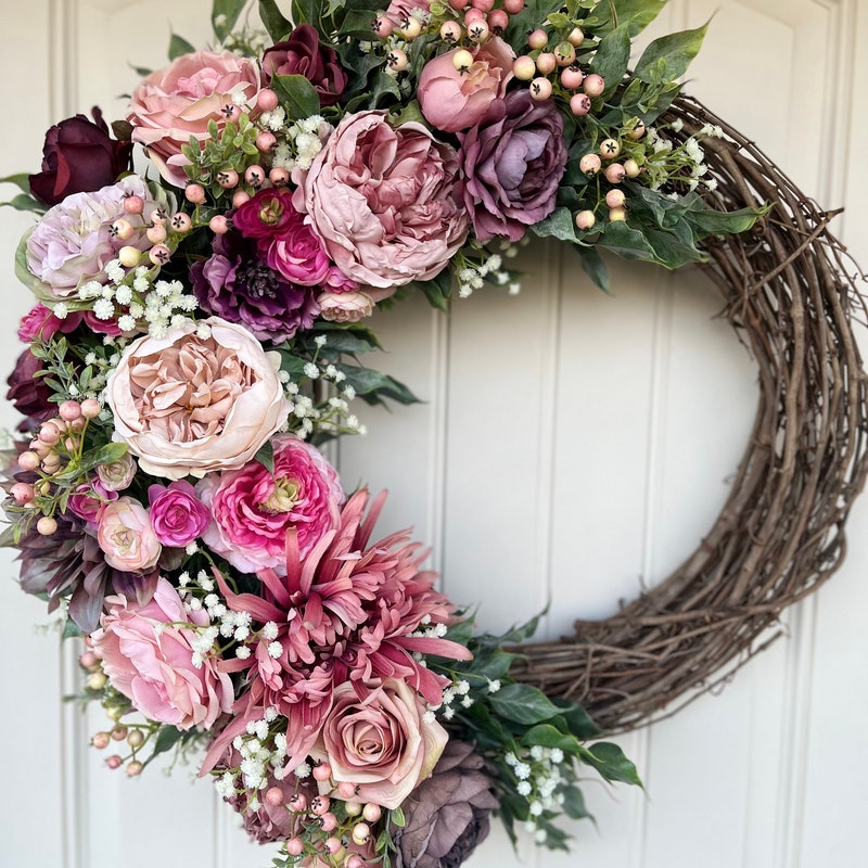 Pink Wreath - Etsy