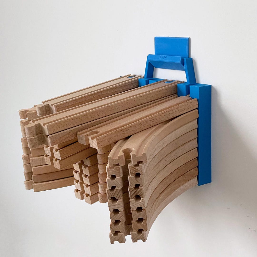 Trackmate DOCK - Wooden Train Track Organizer: Wall-mountable Storage ...