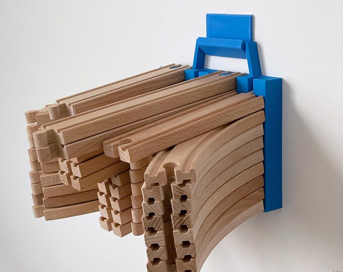 Trackmate DOCK - Wooden Train Track Organizer: Wall-mountable Storage ...