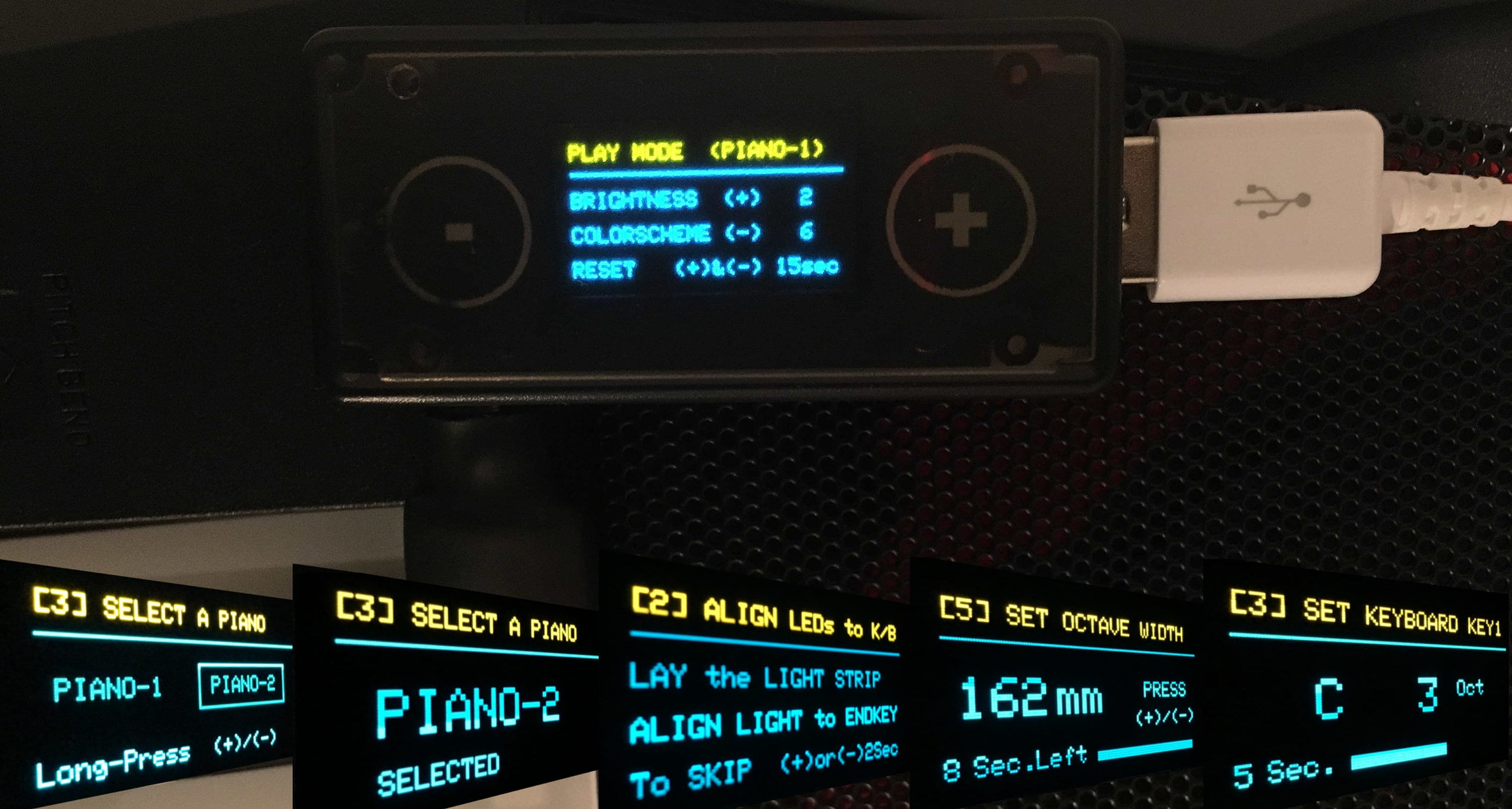 I-piano MIDI LED Visualizer | Self-tutor Support | 88 Key | Detachable ...