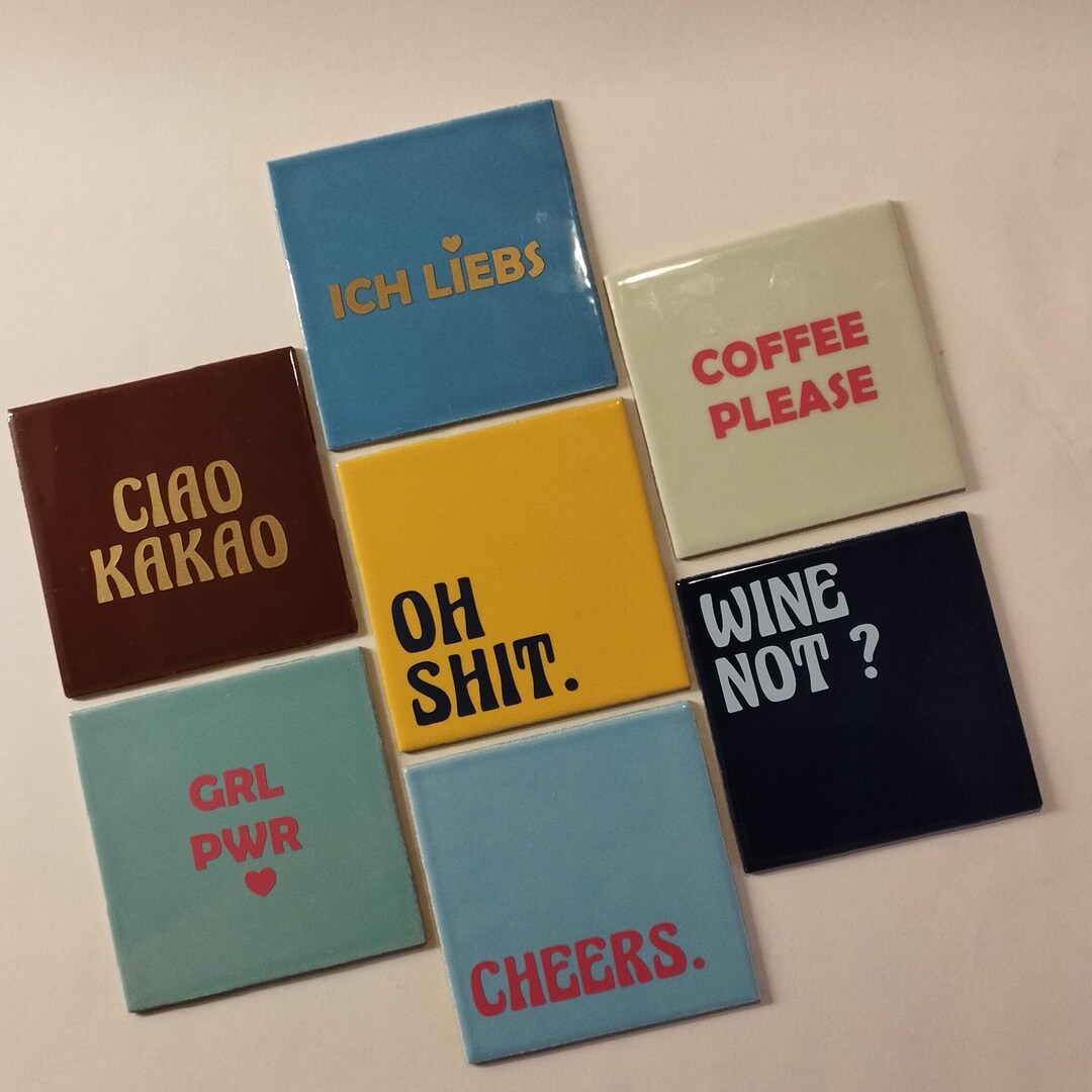 Colorful Tiles With Sayings – Individual Decoration for Table, Wall ...