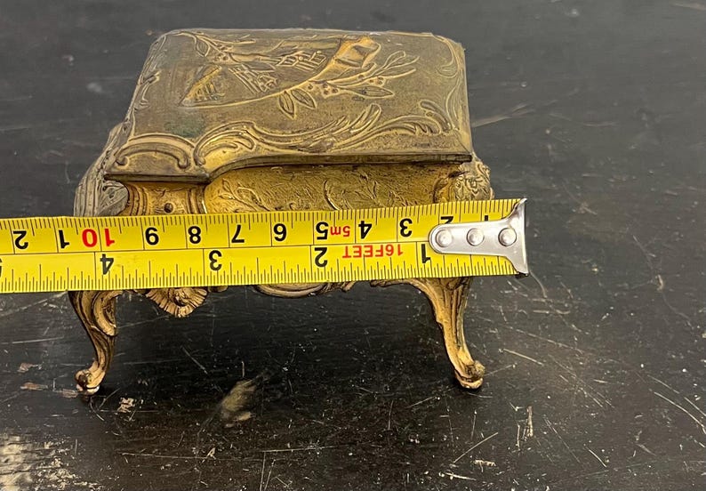 Antique French Jewelry Casket, 19th Century Gilt Trinket Box, Napoleon ...