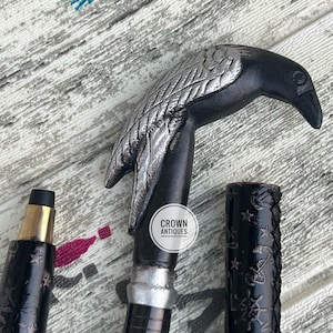 Victorian Raven Walking Cane: Handcrafted Rosewood Derby Cane - Etsy