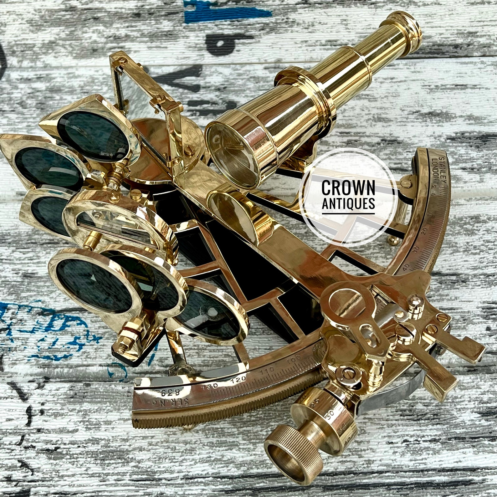 Nautical Brass Sextant: Marine Astrolabe With Wooden Box - Etsy