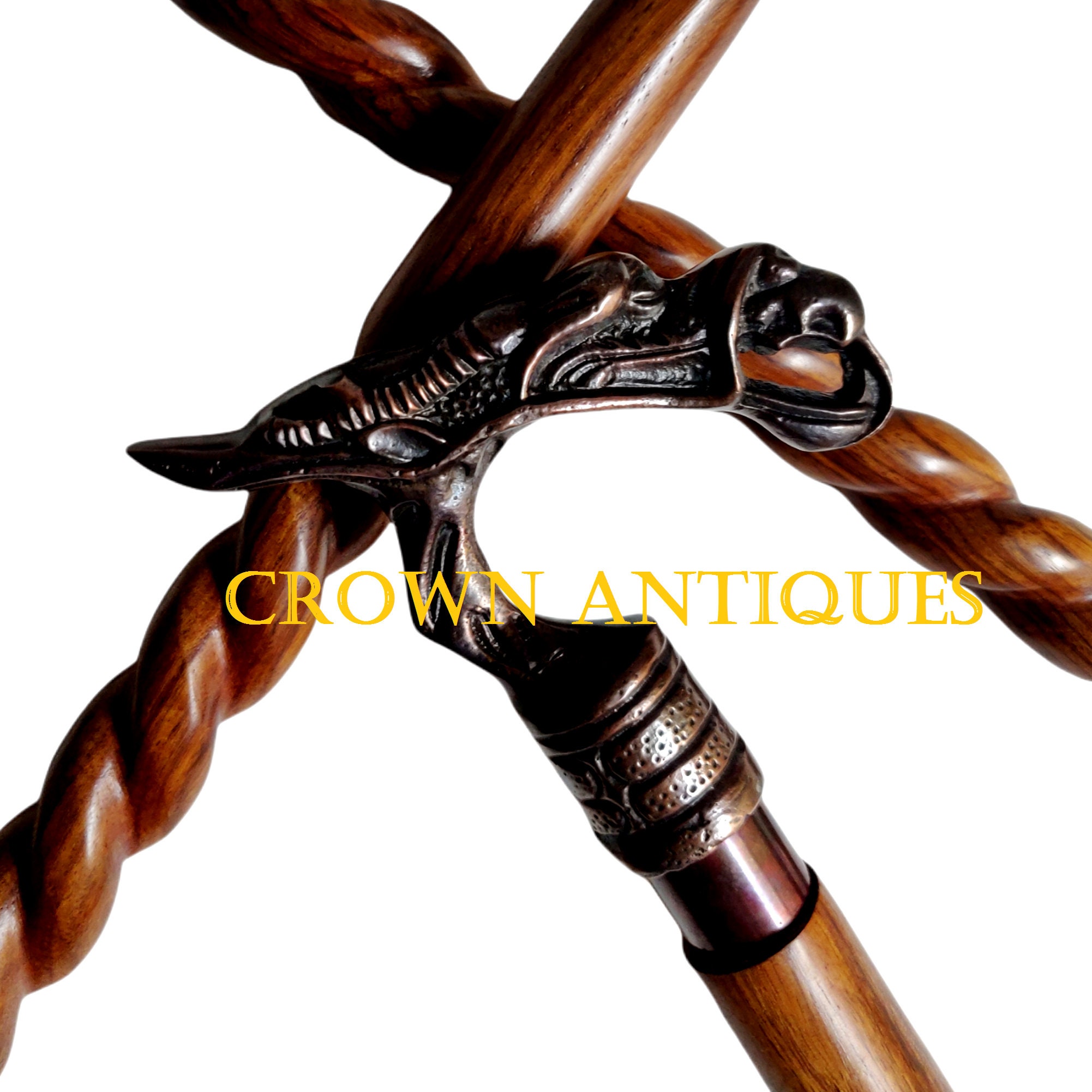 Victorian Dragon Head Handle Walking Stick Vintage Handmade - Etsy Finland