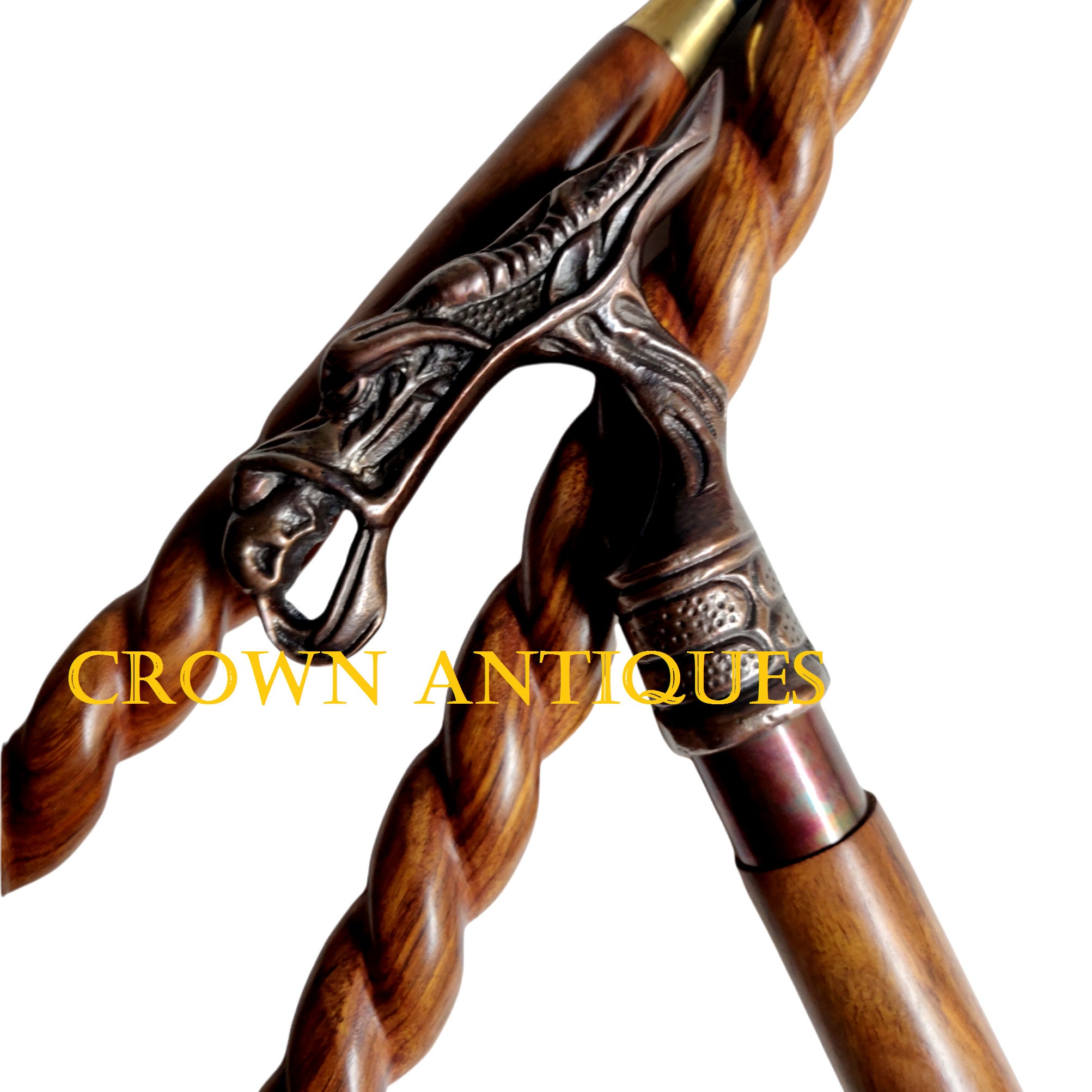 Victorian Dragon Head Handle Walking Stick Vintage Handmade - Etsy Finland