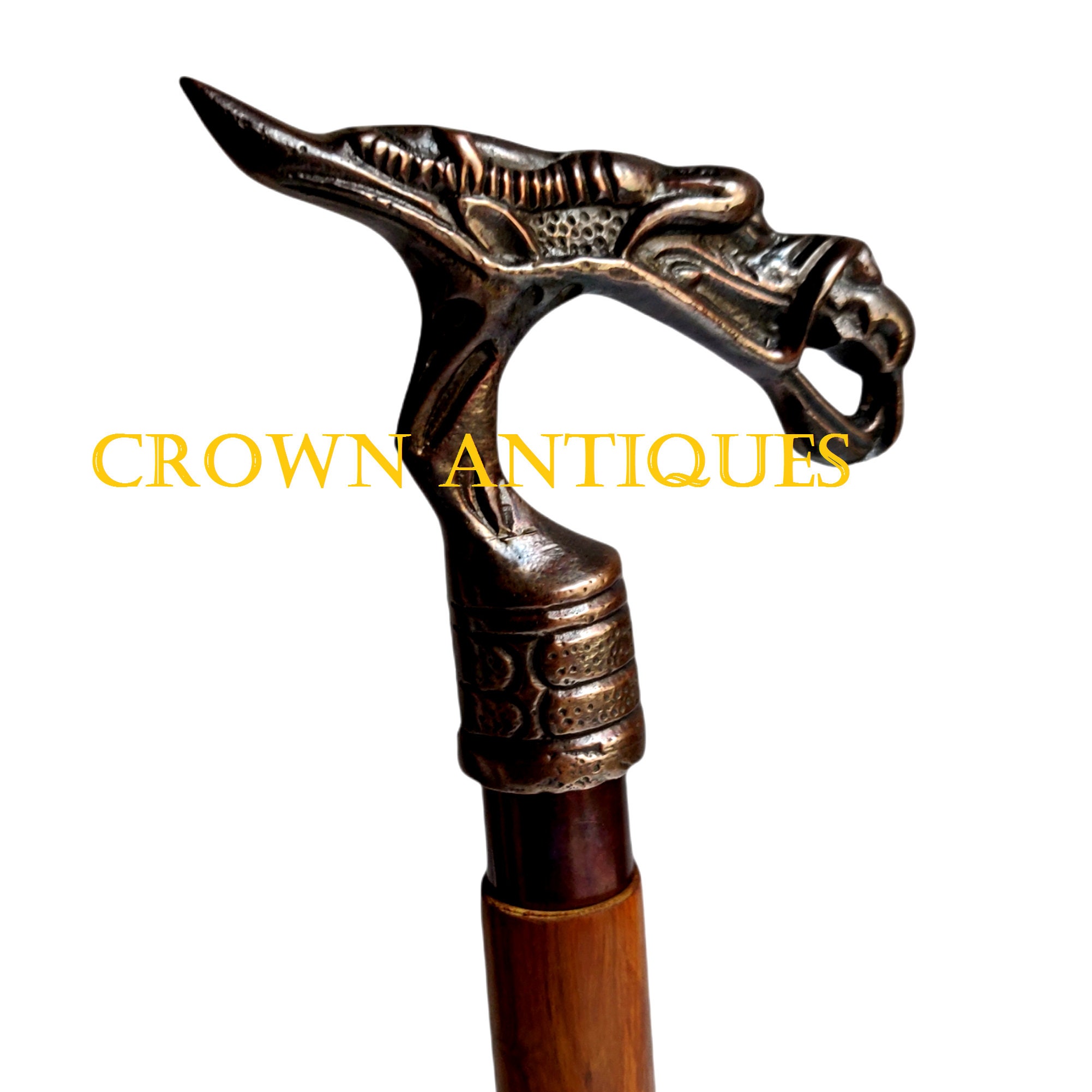 Victorian Dragon Head Handle Walking Stick Vintage Handmade - Etsy Finland