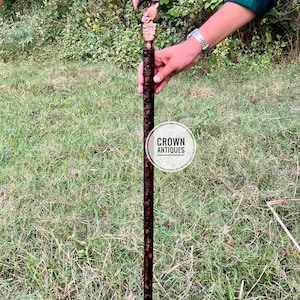 Hand Carved New Raven Skull Walking Cane, Trekking Companion Cane ...