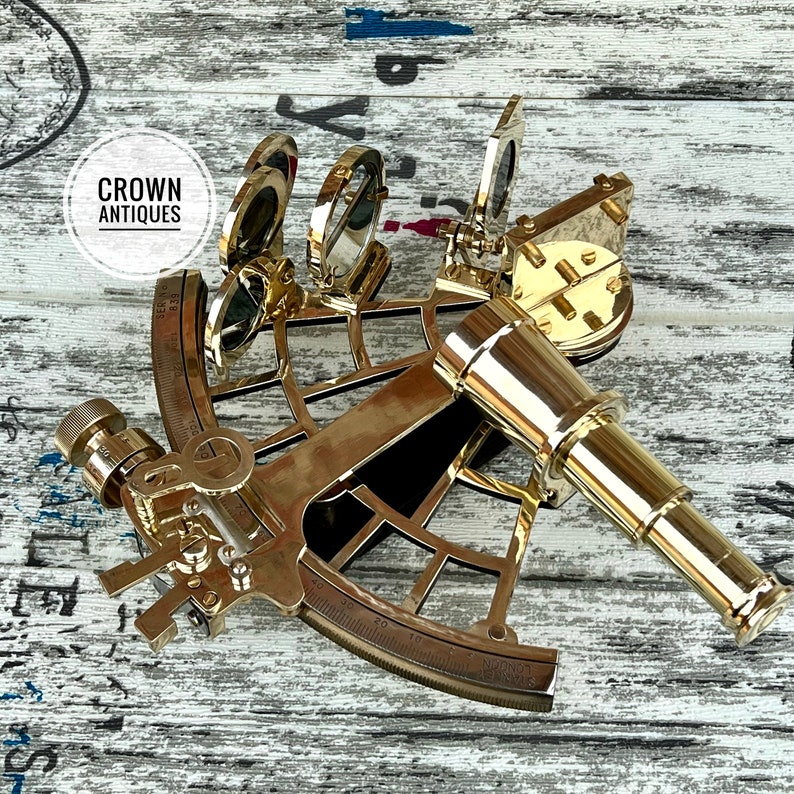 Nautical Brass Sextant: Marine Astrolabe With Wooden Box - Etsy