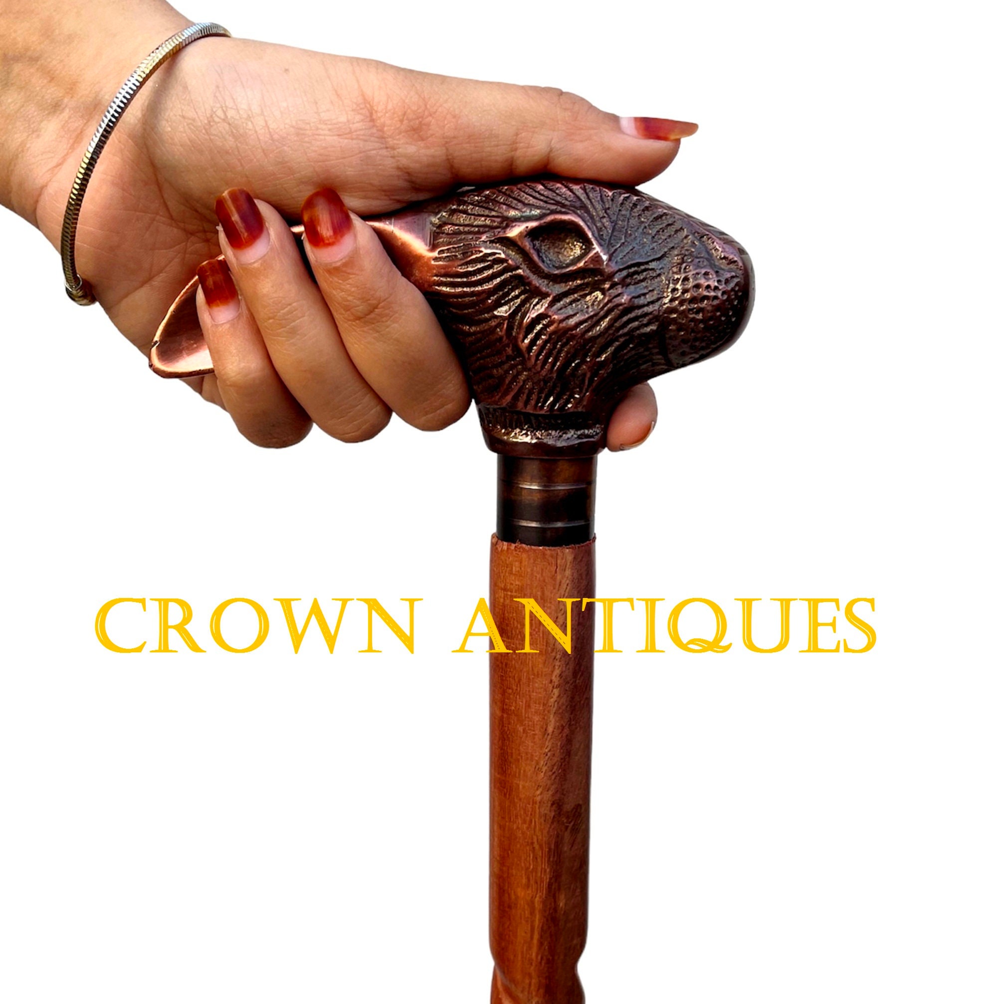 Victorian Rare Rabbit Handle Walking Stick Handmade Designer Wooden ...