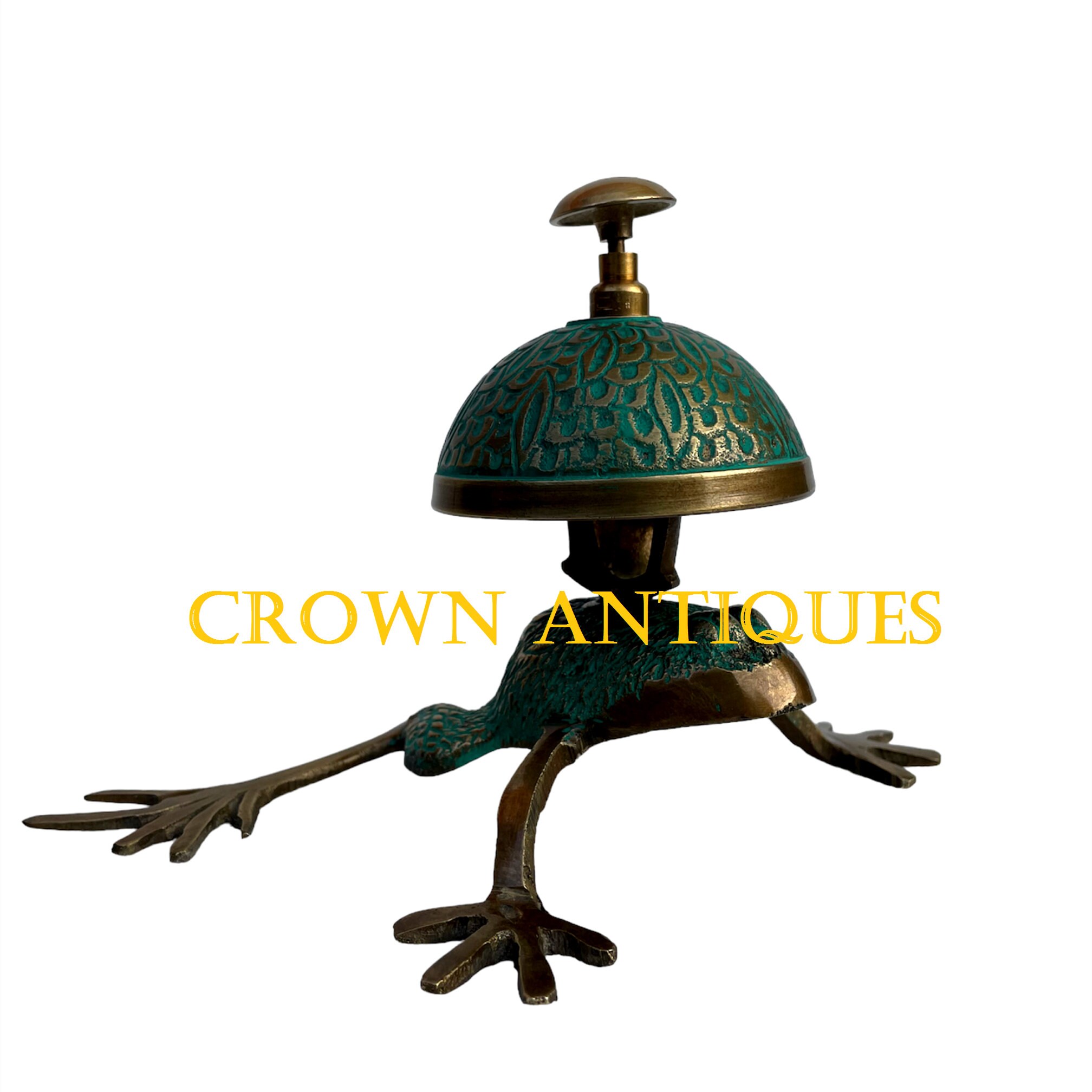 Old Style Table Bell, Brass Desk Bell, Frog Bell Anniversary Gift for ...