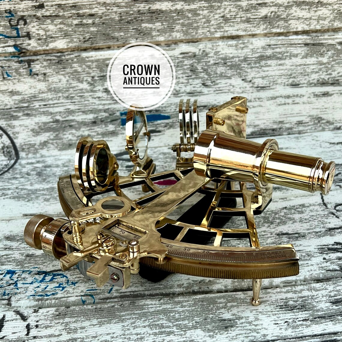 Nautical Brass Sextant: Marine Astrolabe With Wooden Box - Etsy