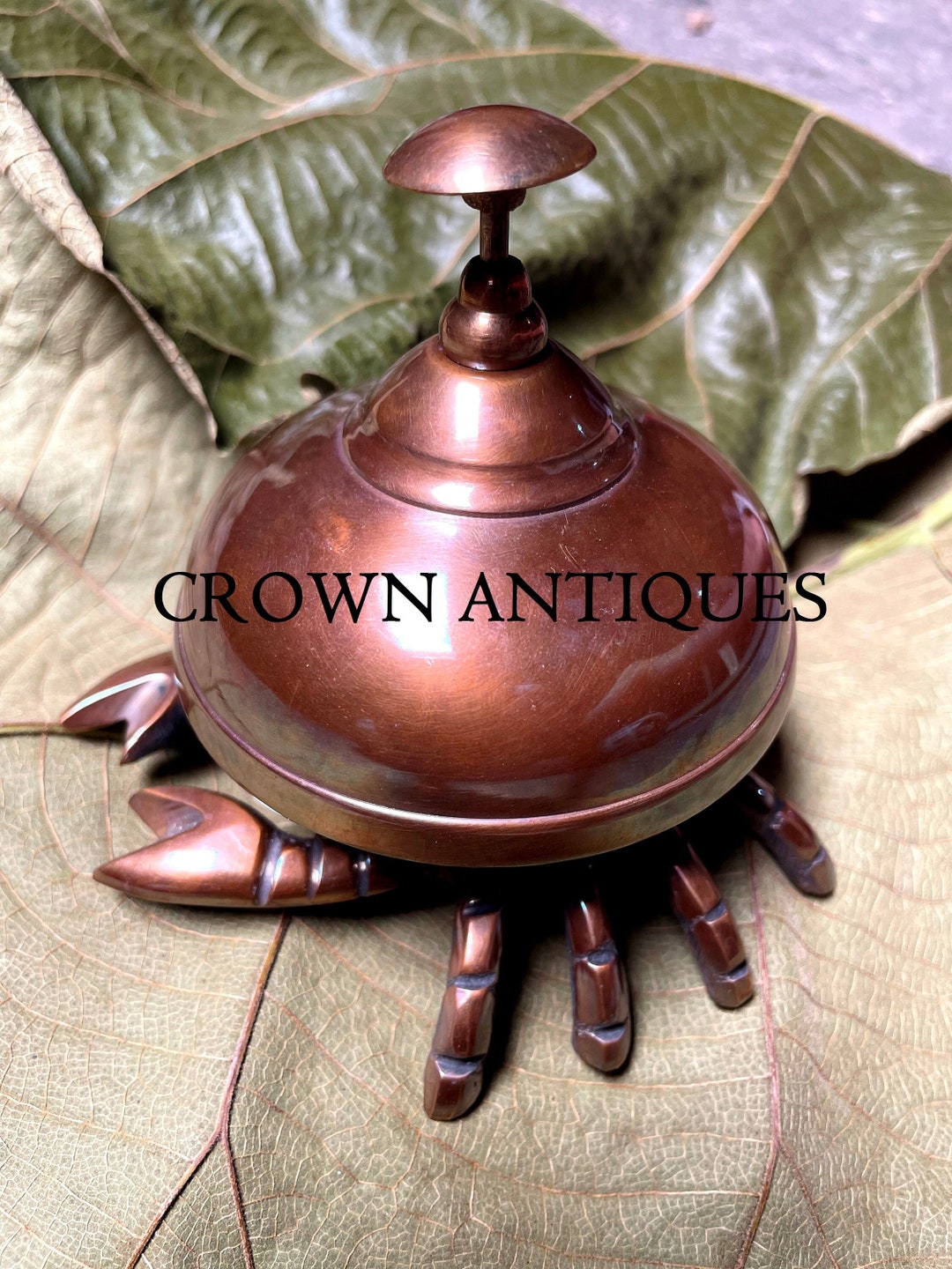 Custom Engraved Brass Crab Bell: Personalized Desk Decor - Etsy