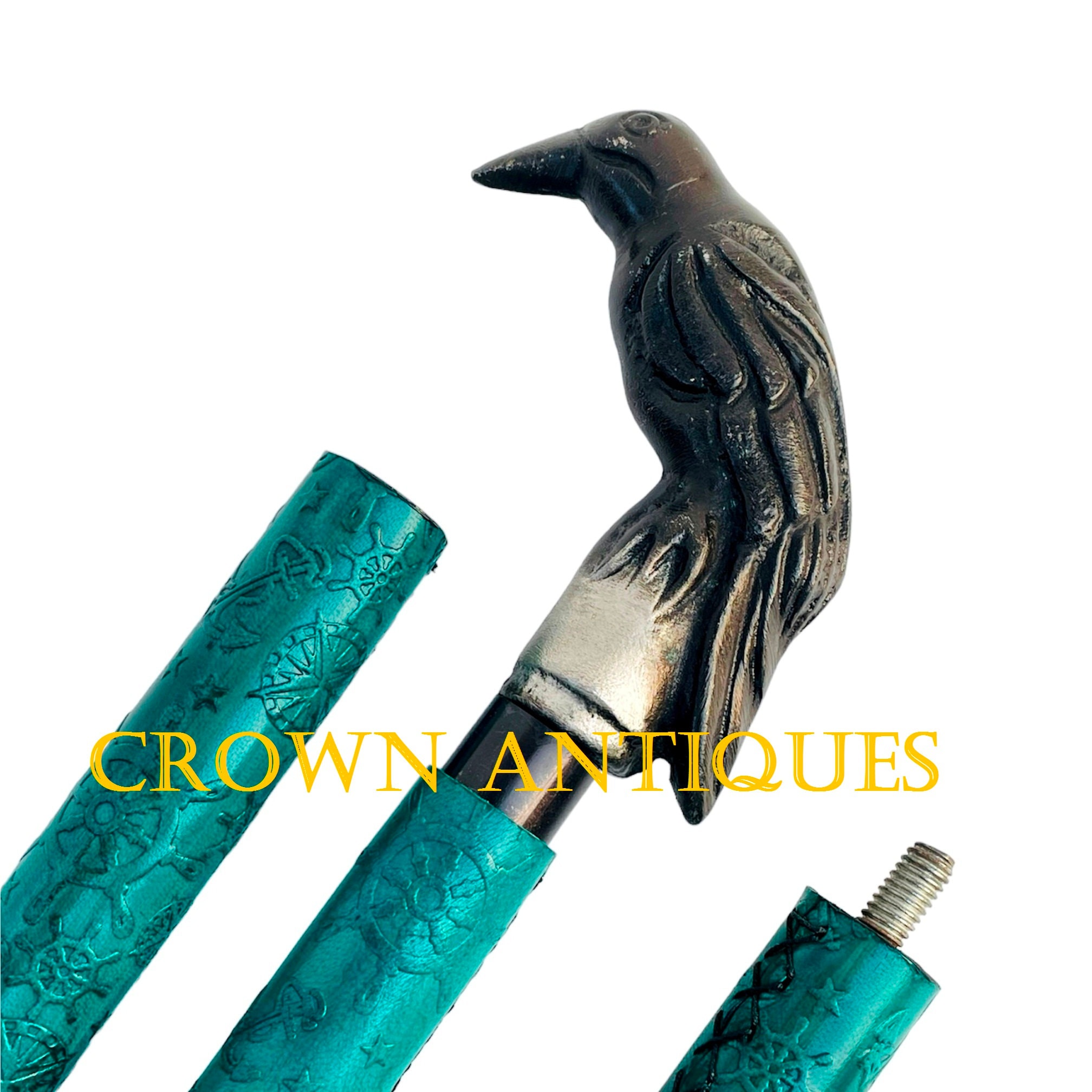 Victorian Raven Walking Stick: Steampunk Derby Cane, Rosewood Shaft - Etsy