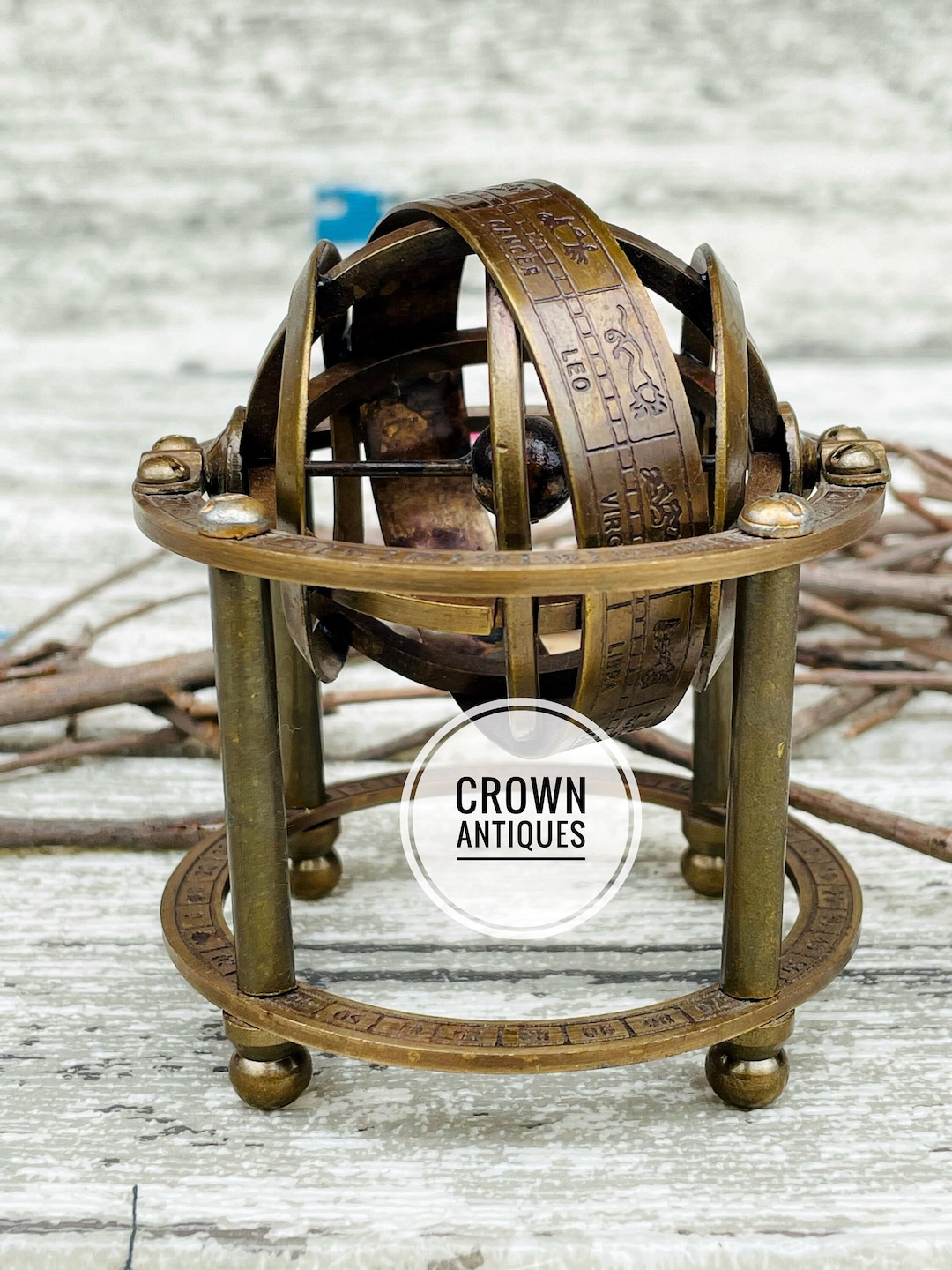 Authentic Brass Astrolabe Armillary, Decorative Vintage Astronomical ...