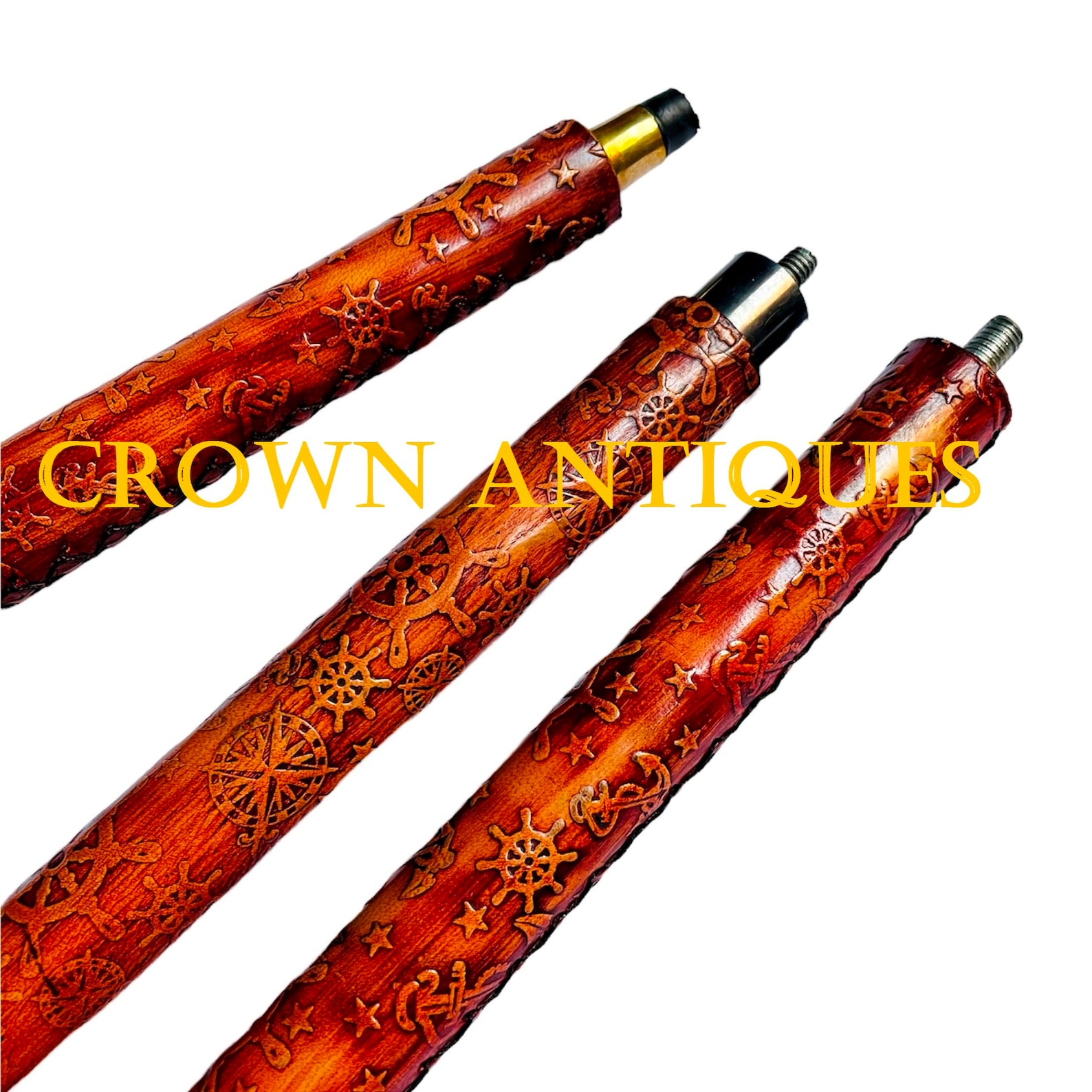 Victorian Raven Walking Stick Steampunk Unisex Wooden Leather Carved ...