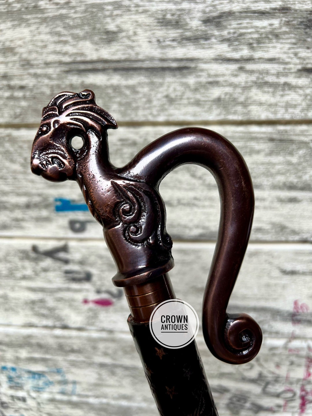 Hand Carved Dragon Guardian Cane, Mythical Majesty Cane, Unisex ...
