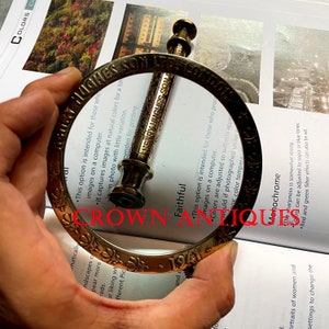 Engraved Brass Magnifying Glass: Collectable Henry Hughes Magnifier ...