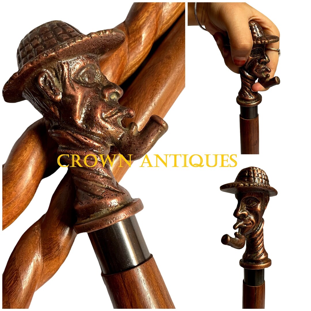 Victorian Designer Derby, Adult Unisex Walking Cane Sherlock Holmes Spy ...