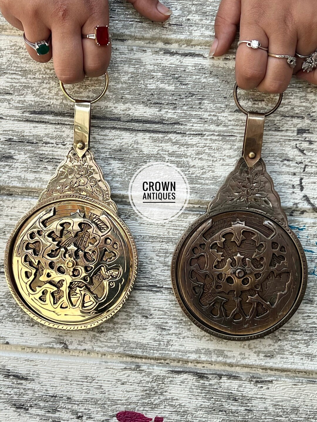 Brass Engraved Arabic Calendar, Ancient Astronomy Astrolabe Armillary ...