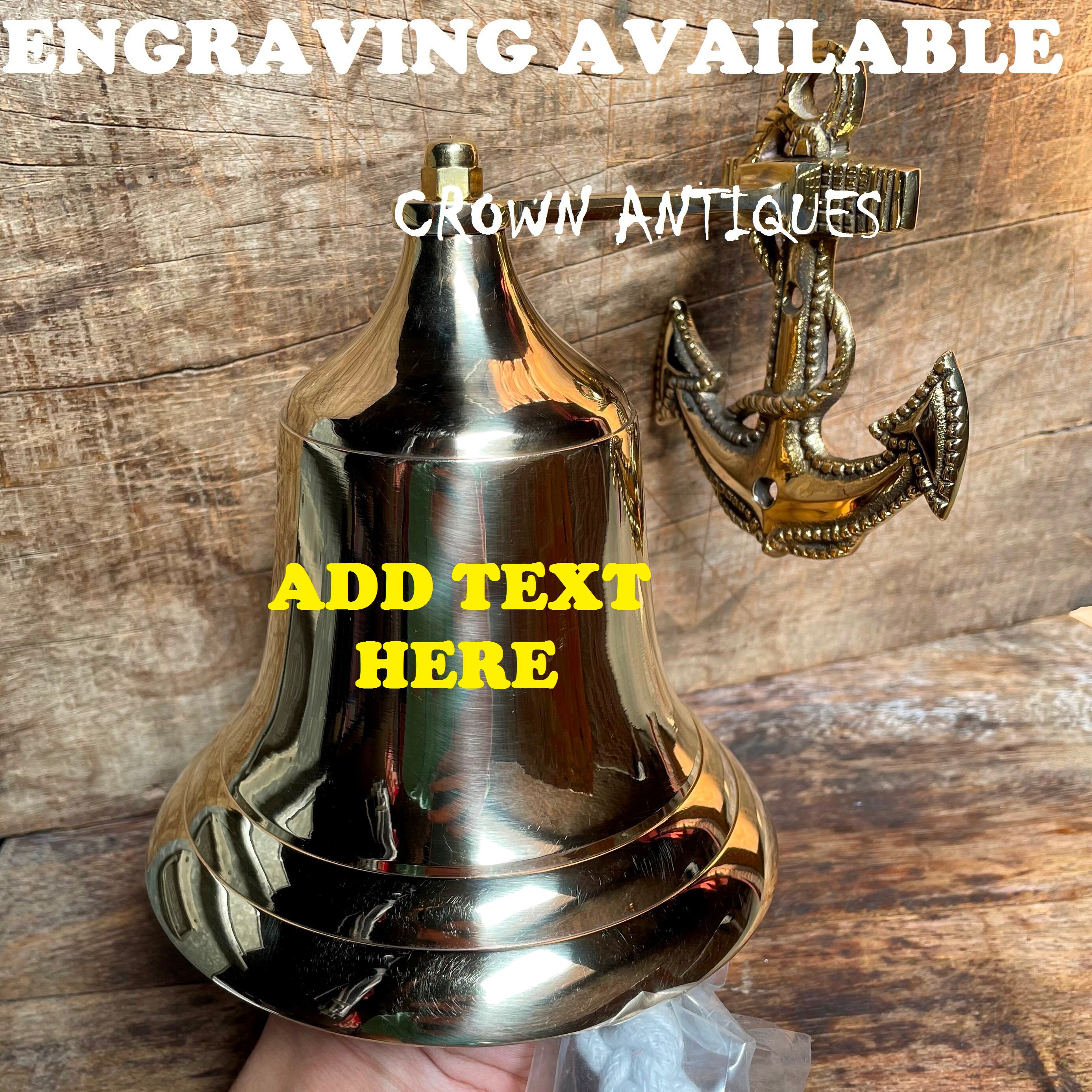 Personalized Brass Anchor Ship Bell: Engraved Nautical Decor - Etsy