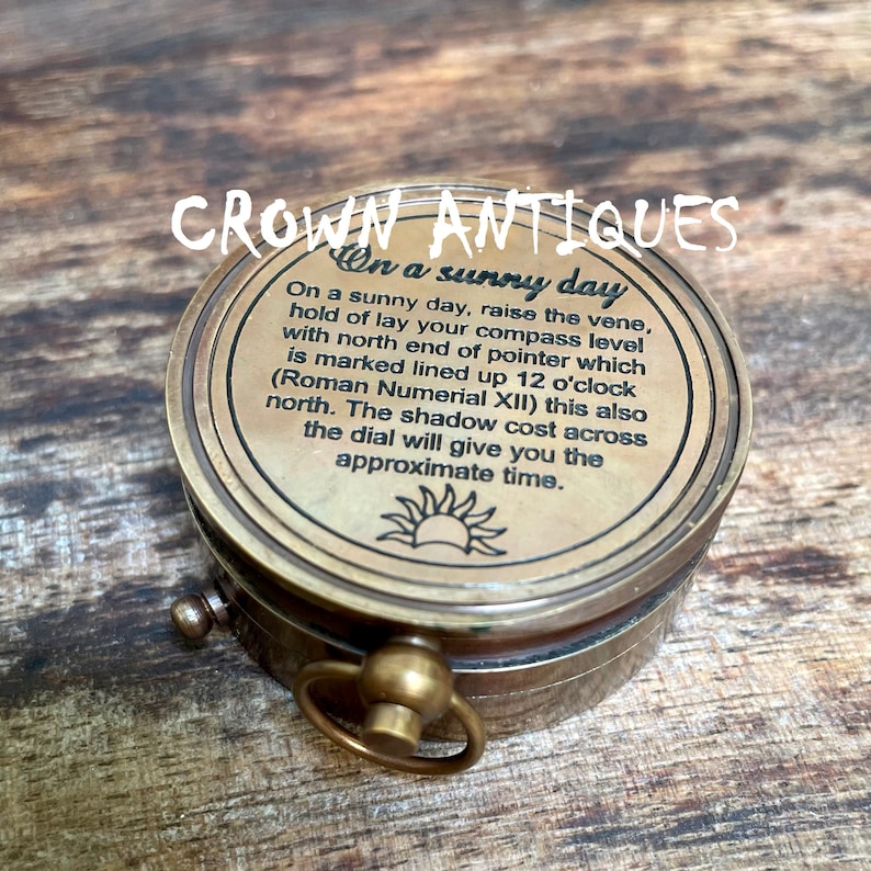 Handcrafted Brass Sundial Compass With Leather Case - Etsy