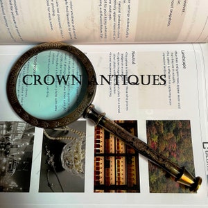 Engraved Brass Magnifying Glass: Collectable Henry Hughes Magnifier ...