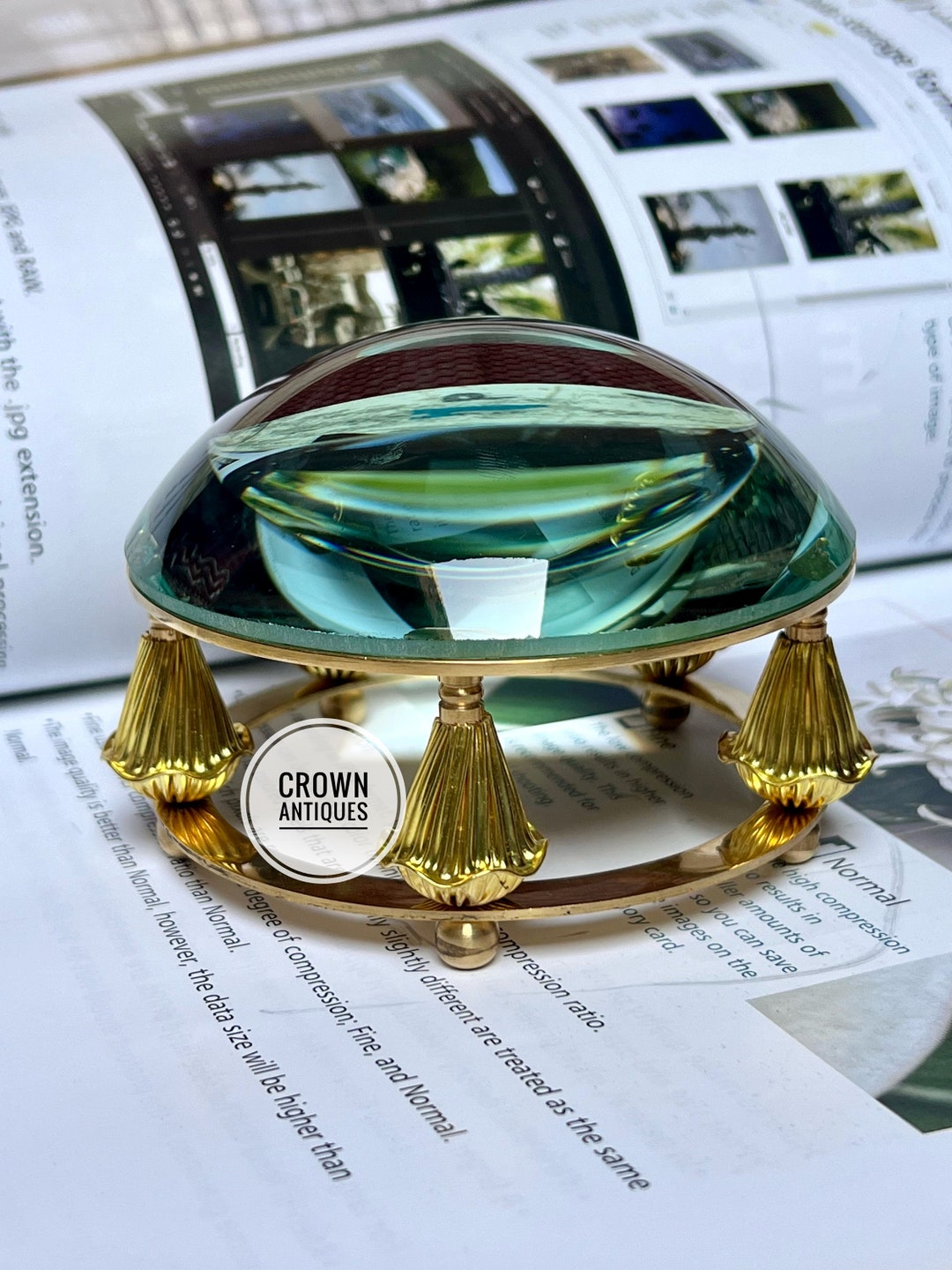 Brass Magnifying Glass, Table Top Reading Magnifying Glass, Birthday ...