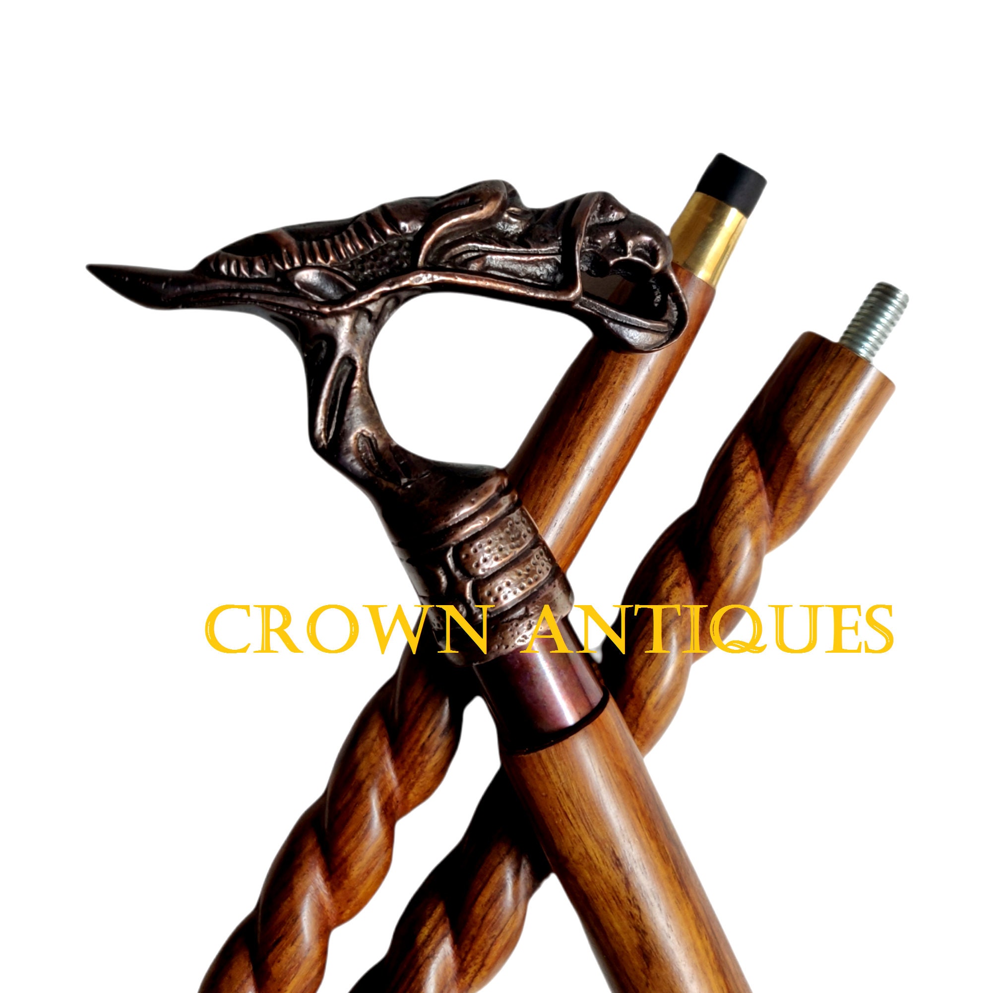 Victorian Dragon Head Handle Walking Stick Vintage Handmade - Etsy Finland