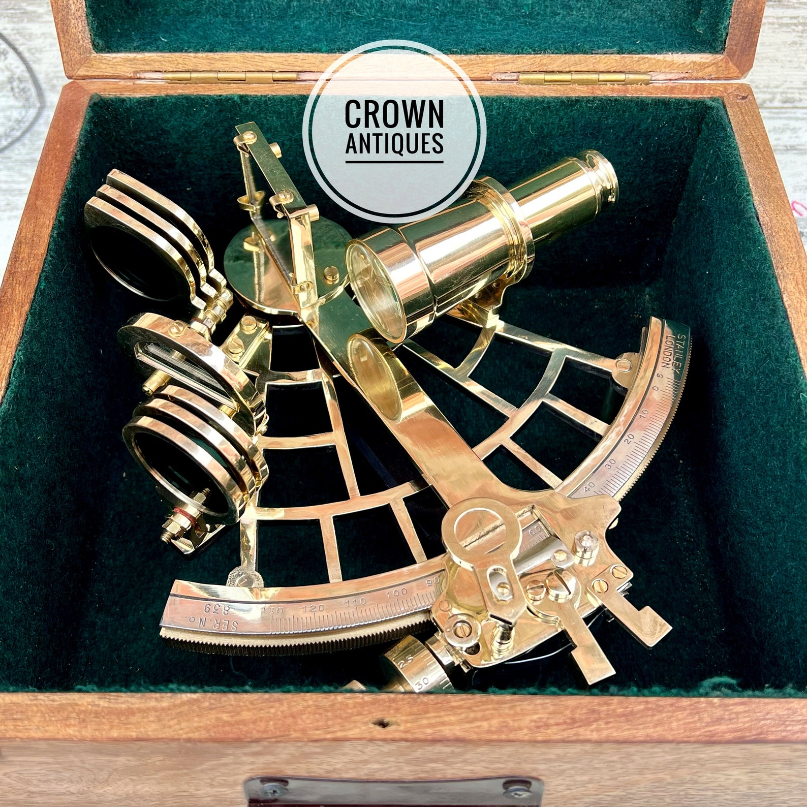 Nautical Brass Sextant: Marine Astrolabe With Wooden Box - Etsy