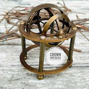 Authentic Brass Astrolabe Armillary, Decorative Vintage Astronomical ...